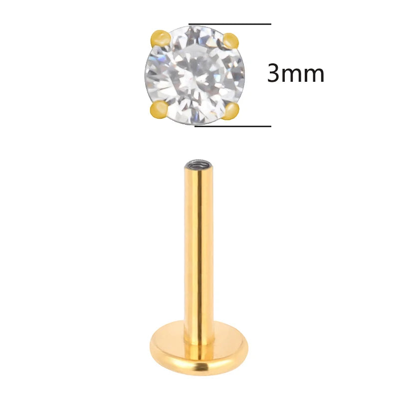 Titanium Claw Set CZ Labret Stud – London Loves Body Jewellery