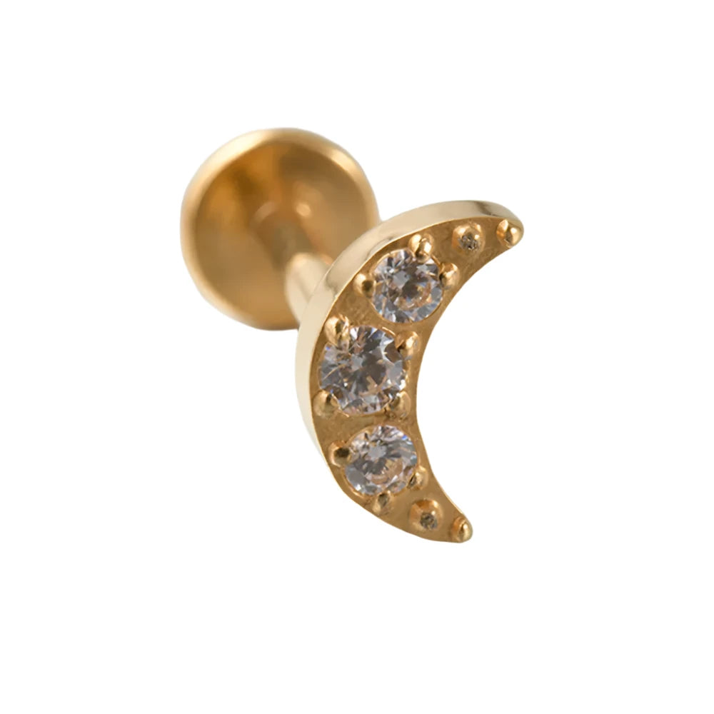 Titanium Crescent Moon labret Cz Sparkle – London Loves Body Jewellery